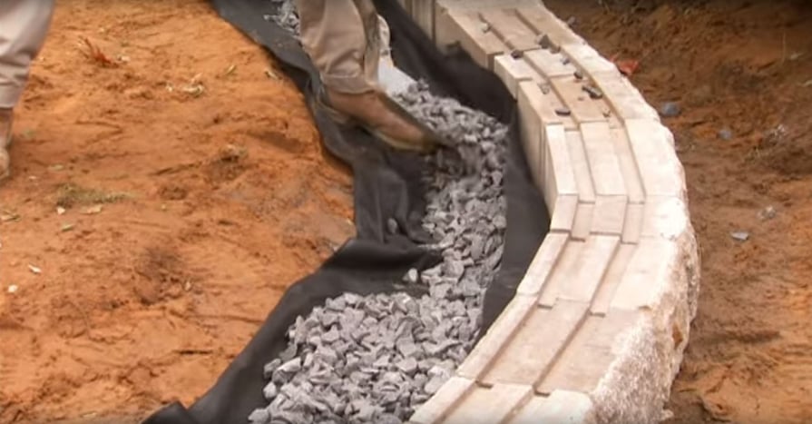 Drain Tile in SRW Construction