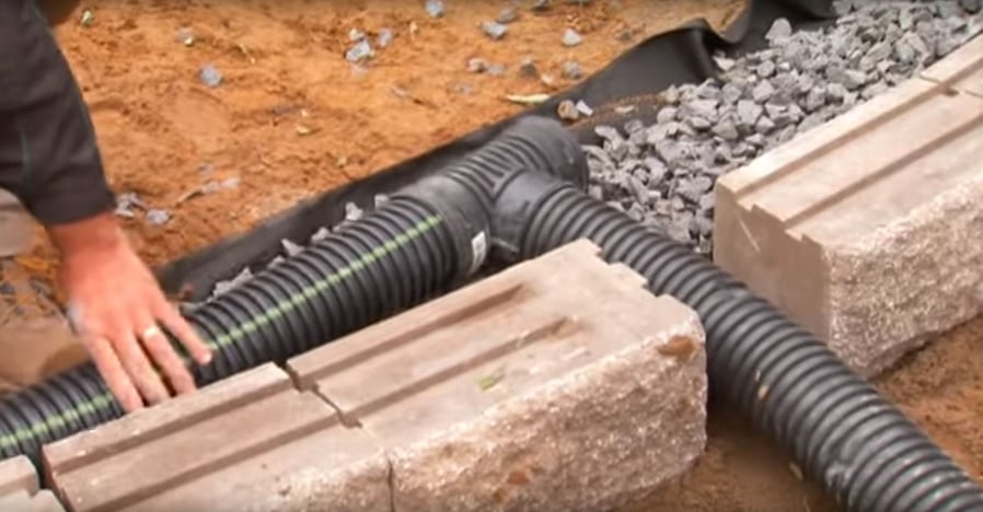 Drain Tile in SRW Construction
